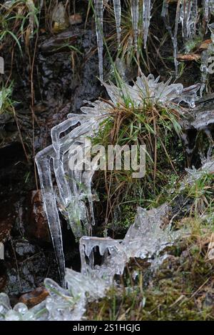 Icicles at the Wicklow Gap mountain pass in Co Wicklow as Ireland ...