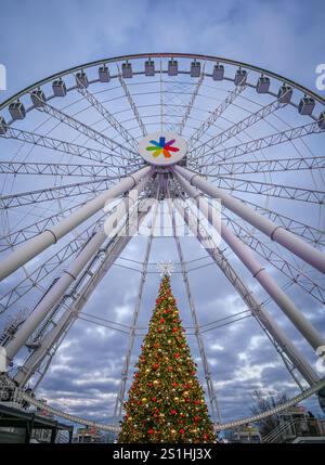 Downtown Montreal cityscape at dusk with vibrant lights, Quebec, Canada ...