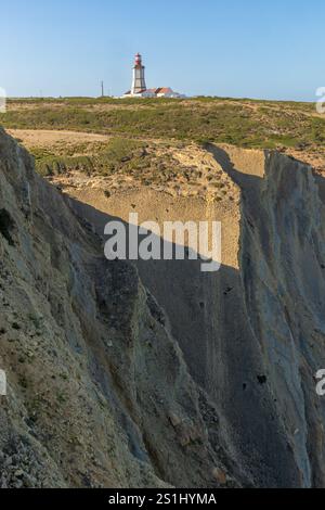 Lighthouse on Cape Espichel in Portugal Stock Photo - Alamy