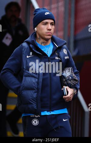 Enzo Fernández of Chelsea ahead of the Premier League match Brentford ...