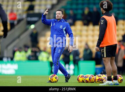 Coventry City assistant head coach Joe Edwards during the Sky Bet ...