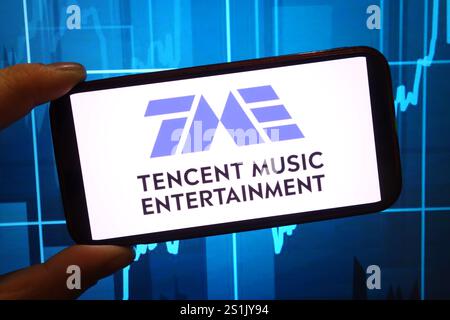 In this photo illustration, the Tencent Music Entertainment Group (TME ...