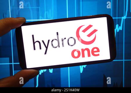 In this photo illustration, the Hydro One company logo is seen ...