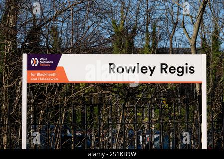 Rowley Regis railway station sign, West Midlands, England, UK Stock ...