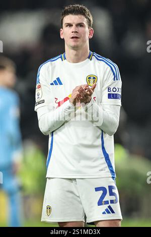 Sam Byram of Leeds United applauds the travelling Leeds United fans ...