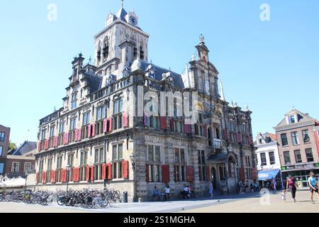 City hall in Delft, Netherlands. The building is a historical landmark ...