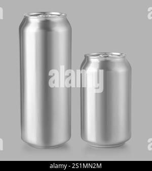 Two Aluminum cans isolated on white background with clipping path Stock ...