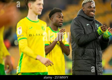 Forson Amankwah of Norwich City reacts during the Sky Bet Championship ...