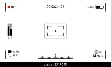 Camera recording screen overlay. Timecode and recording indicator ...