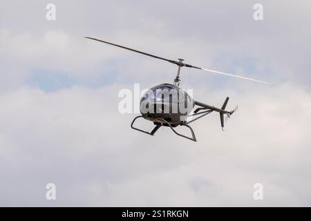 Modern two-seater small helicopter cockpit Stock Photo - Alamy