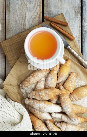 Homemade sweet croissants with jam filling, baking pastry Stock Photo ...