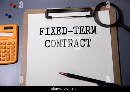 Top view miniature people and pen with text Benefits on a blue ...