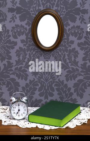 Retro ambience on floral wallpaper Stock Photo - Alamy