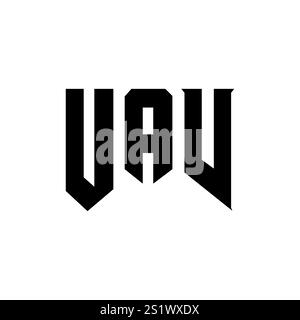 UAV letter logo design for technology company. UAV logo design black ...