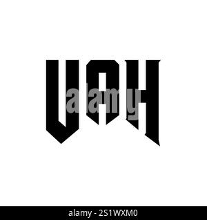 UAH letter logo design for technology company. UAH logo design black ...
