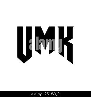 UMK letter logo design for technology company. UMK logo design black ...