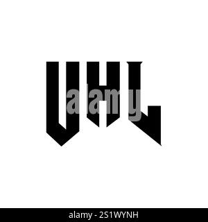 UHL letter logo design for technology company. UHL logo design black ...