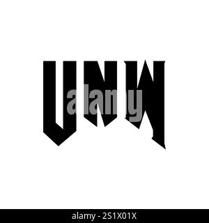 UNW letter logo design for technology company. UNW logo design black ...