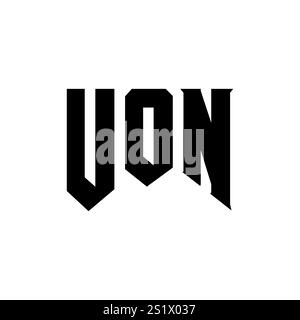 UON letter logo design for technology company. UON logo design black ...