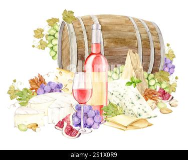 Wine Bottle on Pink Background 3D Rendering Stock Photo - Alamy