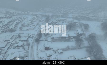 Barnsley, UK. 05th Jan, 2025. Heavy Snow falls in the village of Monk ...