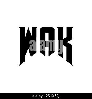 WAK letter logo design for technology company. WAK logo design black ...