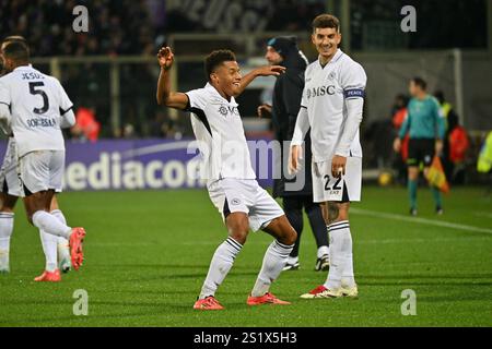 Napoli's David Neres celebrates after scoring during the Serie A ...