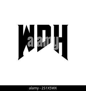 WDH letter logo design for technology company. WDH logo design black ...