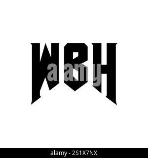 WBH letter logo design for technology company. WBH logo design black ...