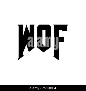 WOF letter logo design for technology company. WOF logo design black ...
