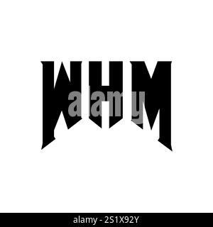 WHM letter logo design for technology company. WHM logo design black ...