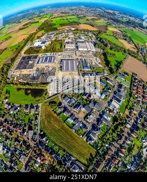 Luftbild, Gewerbegebiet Bork, Erdkugel, Fisheye Aufnahme, Fischaugen ...