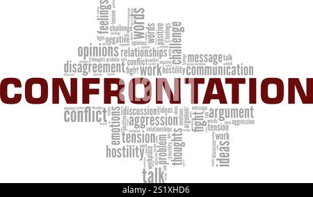 Confrontation word cloud conceptual design isolated on white background ...