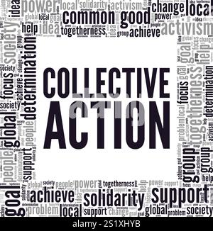 Collective Action word cloud conceptual design isolated on white ...