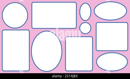 Scallop edged frame templates set. Oval and irregular brutalist shapes ...