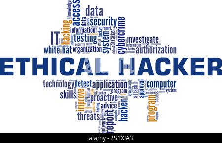 Ethical Hacker word cloud conceptual design isolated on white ...