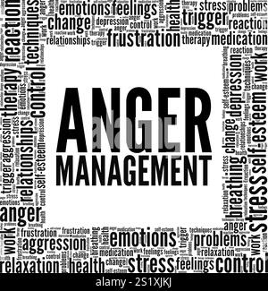 Anger Management word cloud conceptual design isolated on white ...