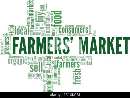 Farmers' Market word cloud conceptual design isolated on white ...