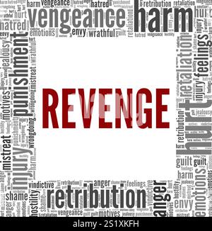 Revenge word cloud conceptual design isolated on white background Stock ...