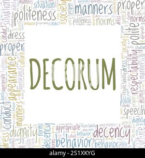 Decorum word cloud conceptual design isolated on white background Stock ...