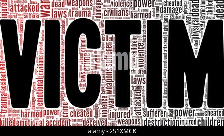 Victim word cloud conceptual design isolated on white background Stock ...