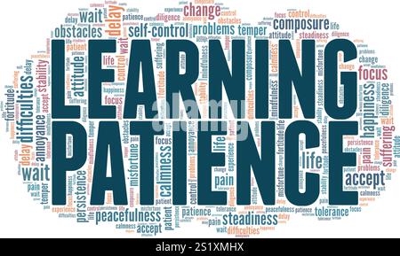 Learn To Be Patient word cloud conceptual design isolated on white ...