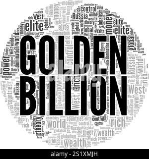 Golden Billion word cloud conceptual design isolated on white ...