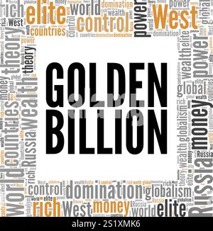 Golden Billion word cloud conceptual design isolated on white ...