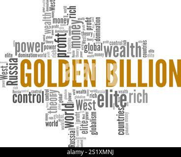 Golden Billion word cloud conceptual design isolated on white ...