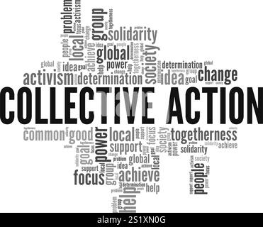 Collective Action word cloud conceptual design isolated on white ...