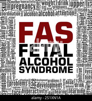 FAS - Fetal Alcohol Syndrome word cloud conceptual design isolated on ...