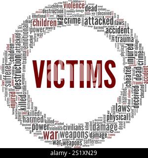 Victim word cloud conceptual design isolated on white background Stock ...