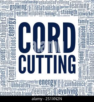 Cord Cutting word cloud conceptual design isolated on white background ...