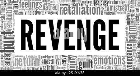Revenge word cloud conceptual design isolated on white background Stock ...